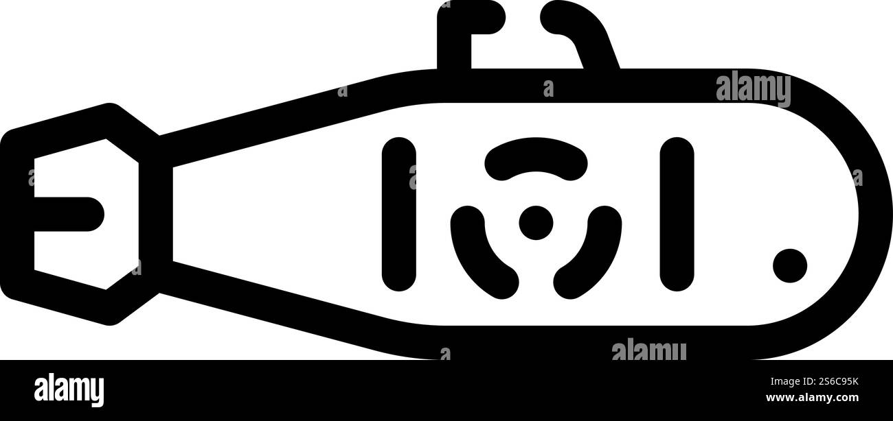 nuclear submarine line icon vector. nuclear submarine sign. isolated ...