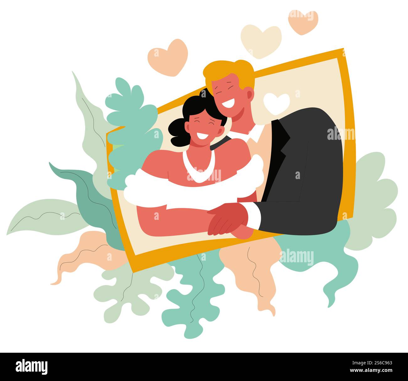 Bride and groom, wedding day portrait and marriage ceremony, photo in ...