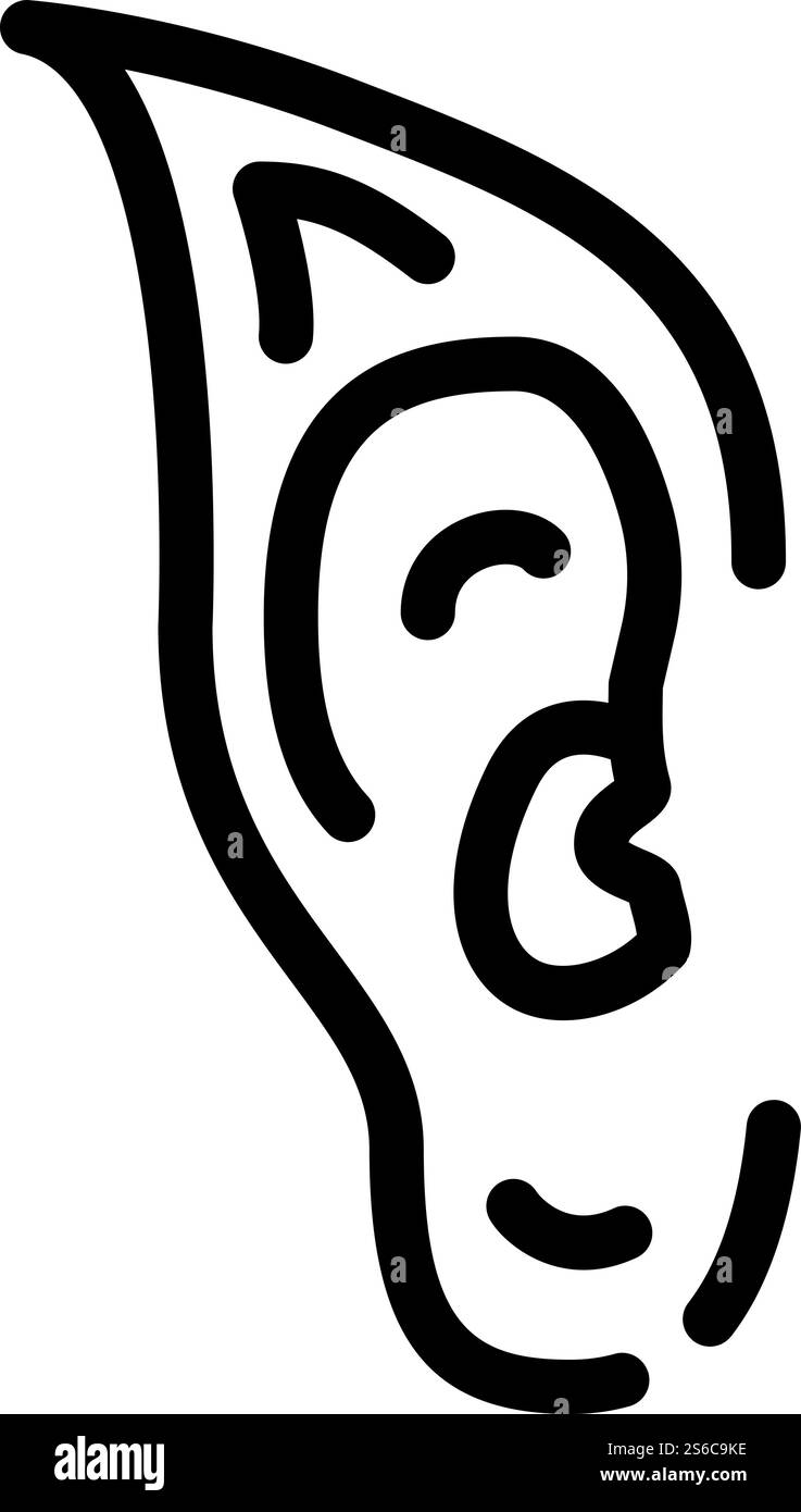 elf ears line icon vector. elf ears sign. isolated contour symbol black ...