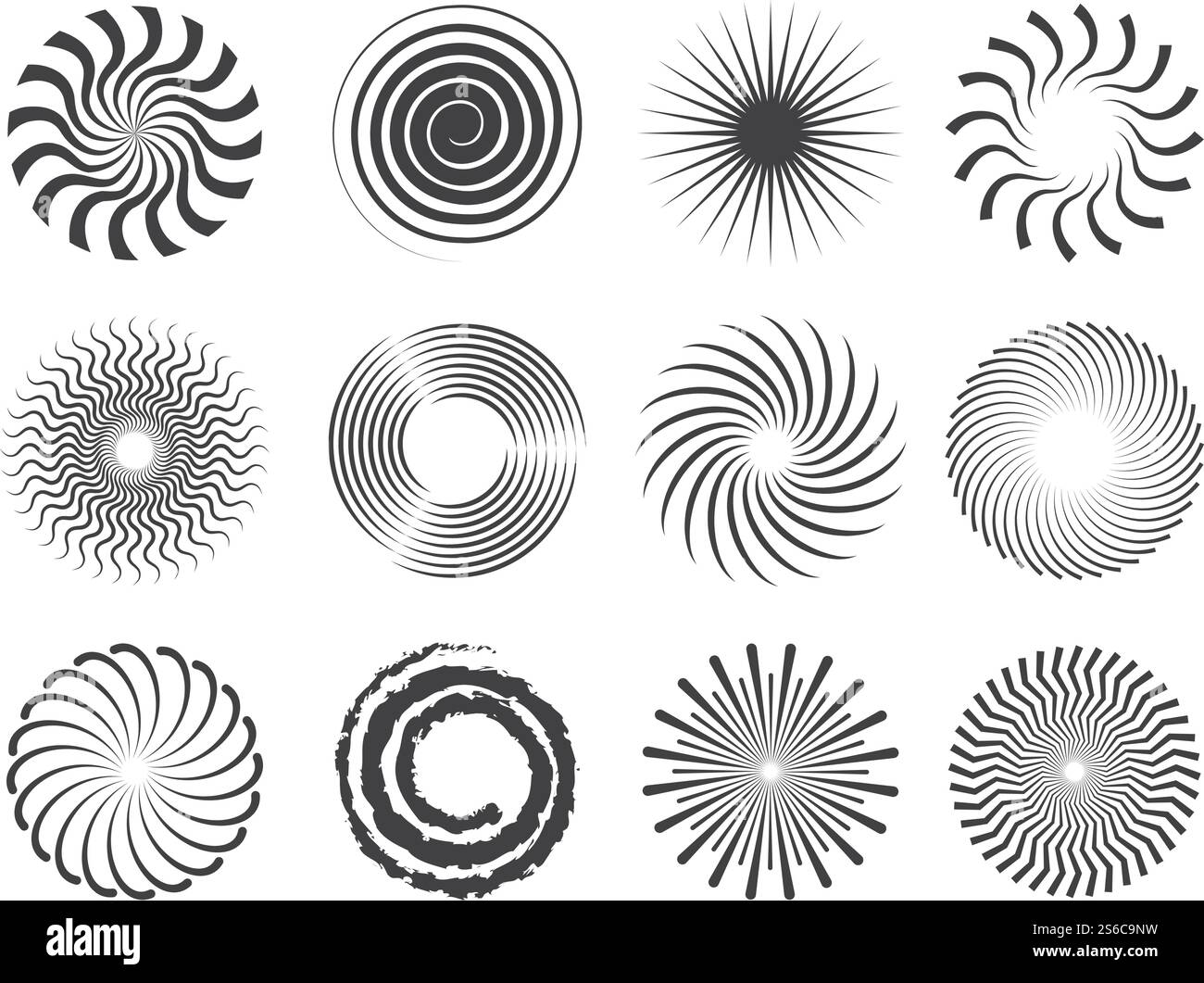 Spiral design. Circles swirls and stylized whirlpool abstract vector ...