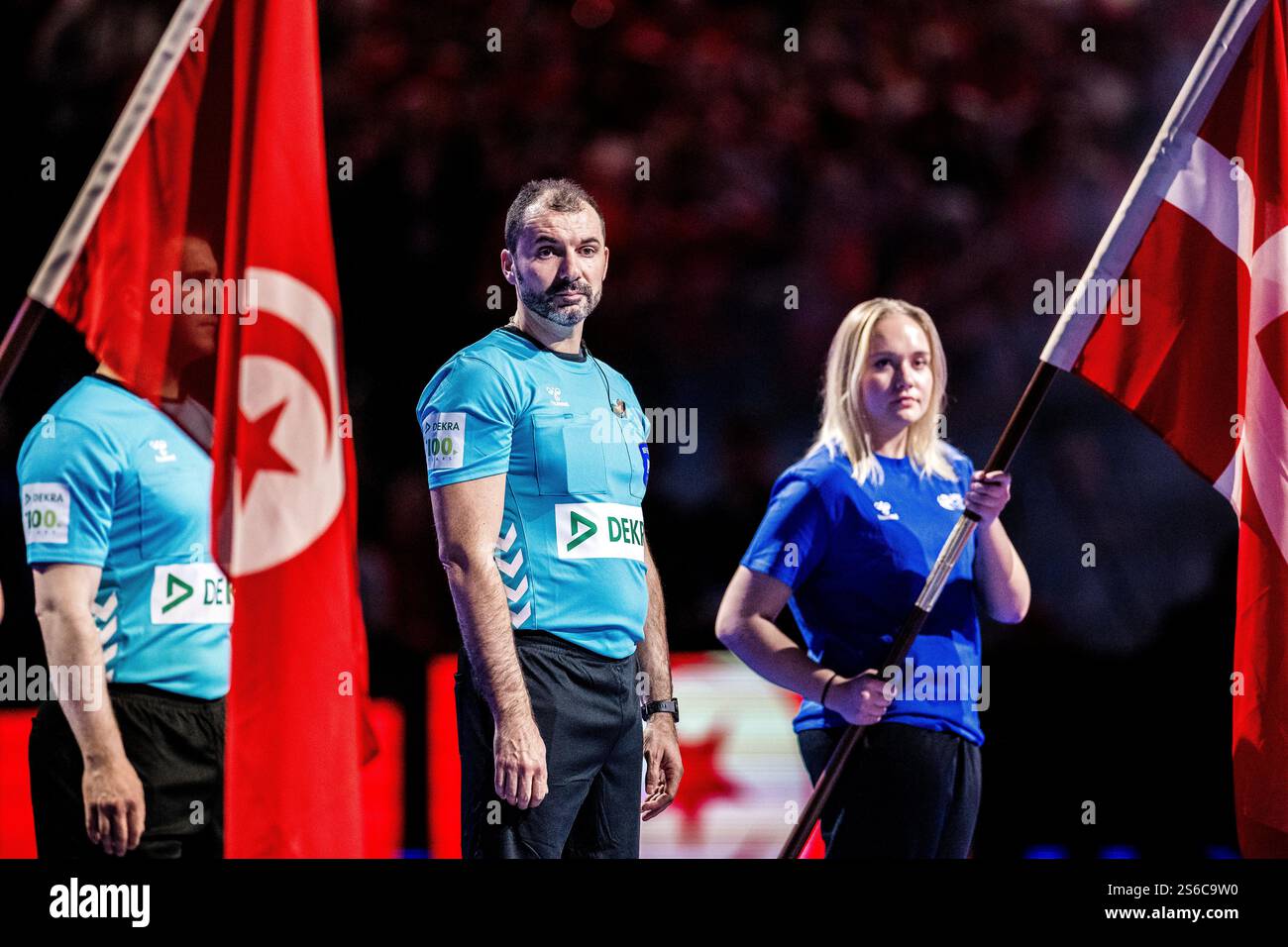 Herning, Denmark. 16th Jan, 2025. Referee Milos Raznatovic seen during ...