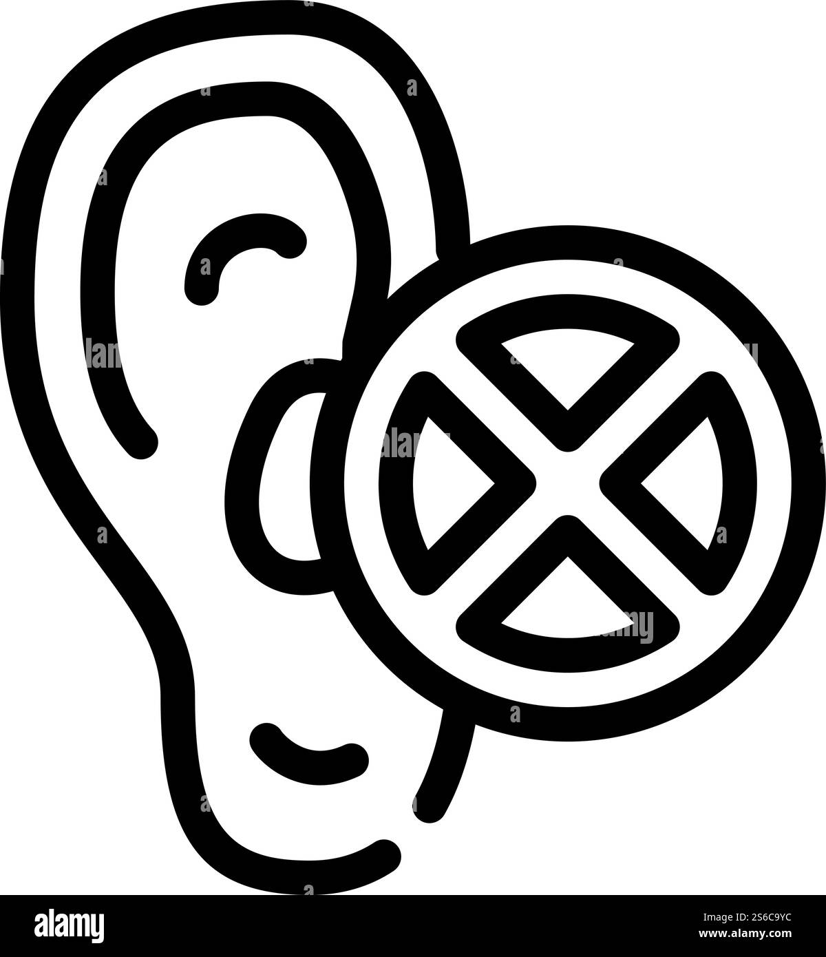 deafness disease line icon vector. deafness disease sign. isolated ...
