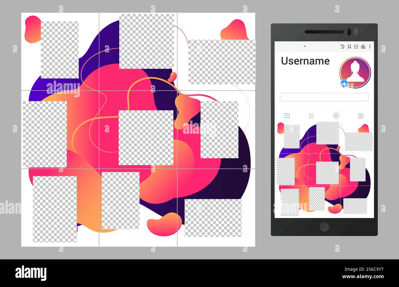 Inspired by instagram vector social media collage template design ...