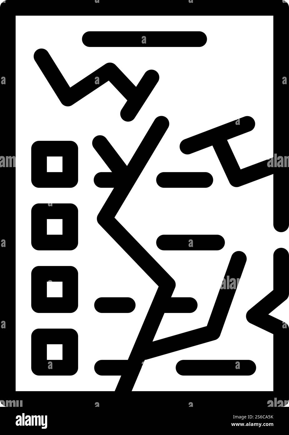 spoiled newsletter line icon vector. spoiled newsletter sign. isolated ...