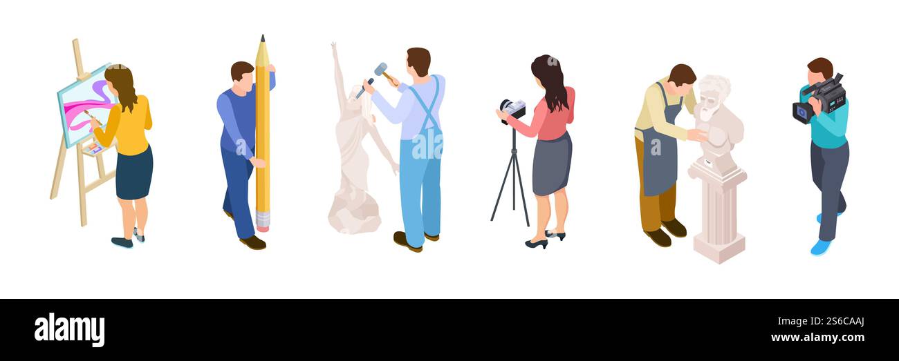 Isometric creative people vector artists hi-res stock photography and ...