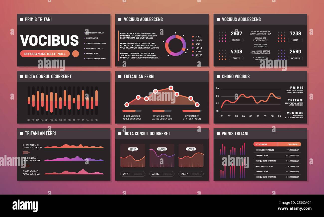 Presentation templates vector, infographic dashboards. Modern ...