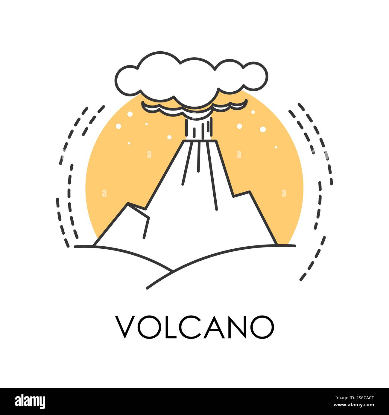 Volcanic eruption, natural disaster, volcano isolated icon vector. Hot ...