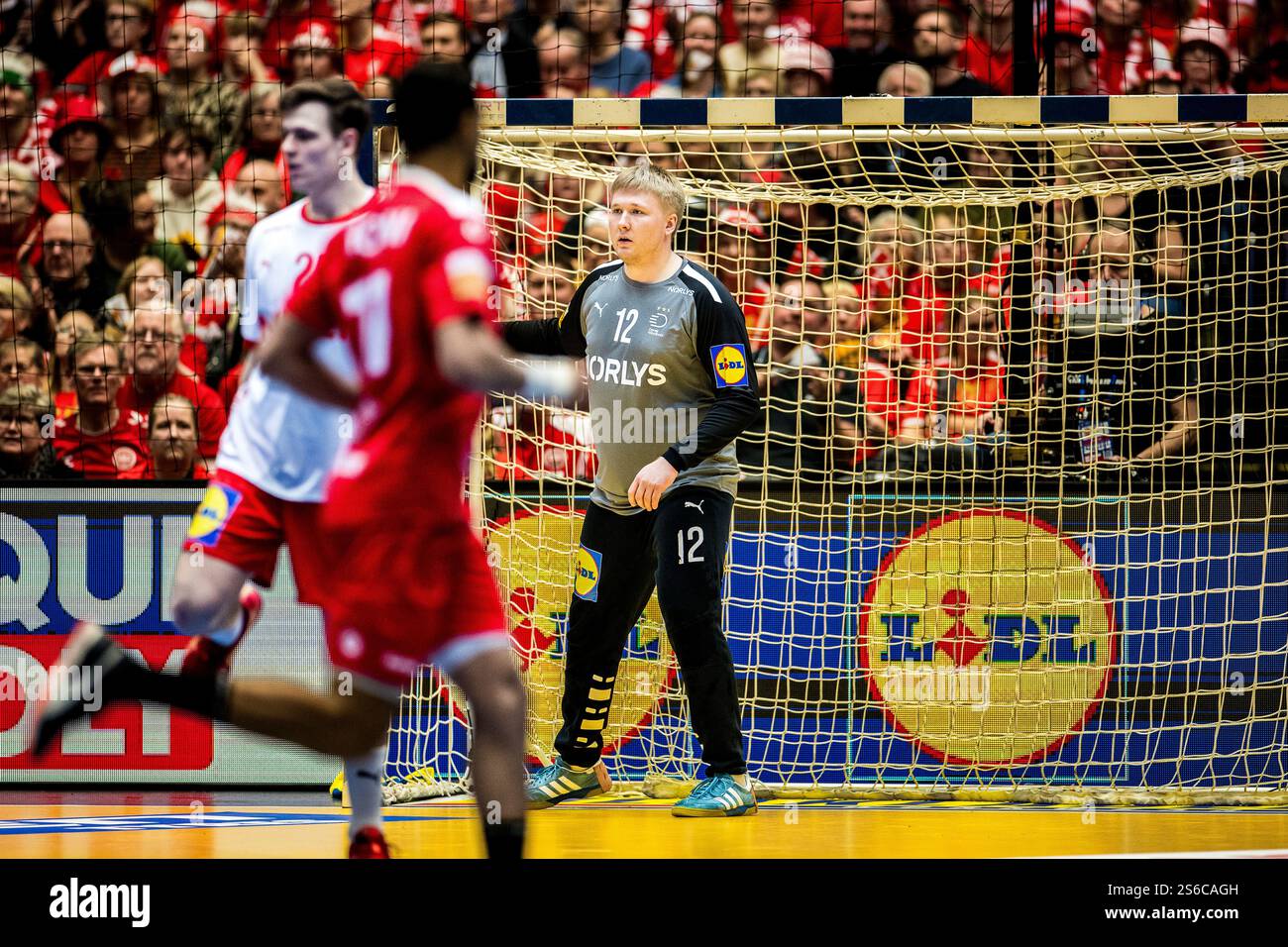 Herning, Denmark. 16th Jan, 2025. Emil Nielsen (12) of Denmark seen ...