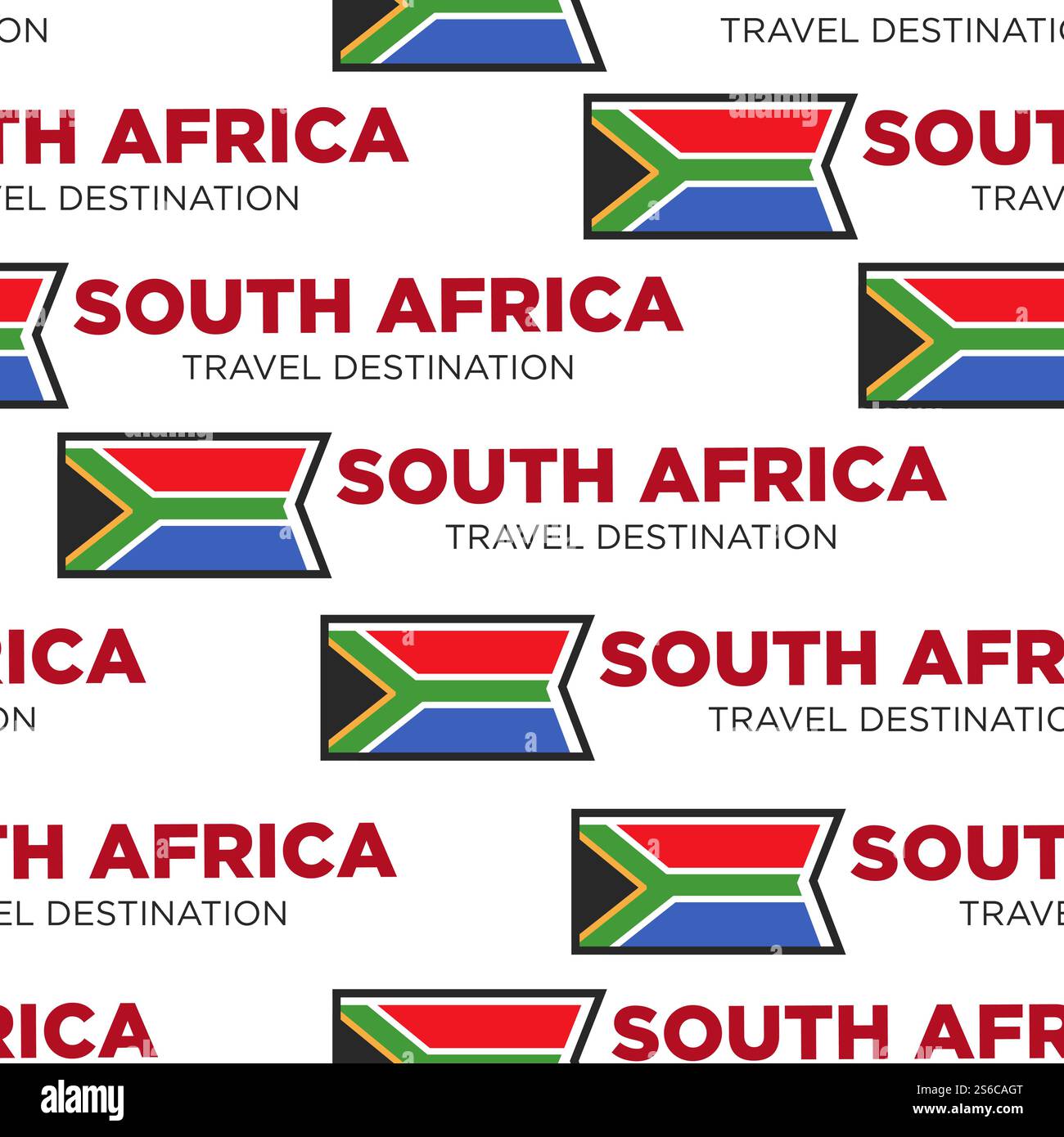 National African flag, South Africa travel destination, seamless ...