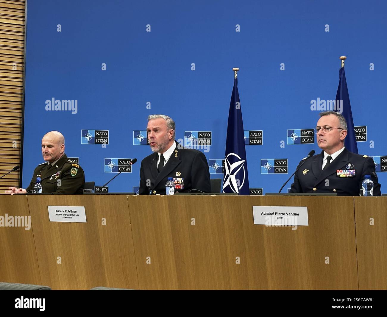 17th Jan, 2025. NATO's top uniformed officer Adm. Rob Bauer (C), chair ...