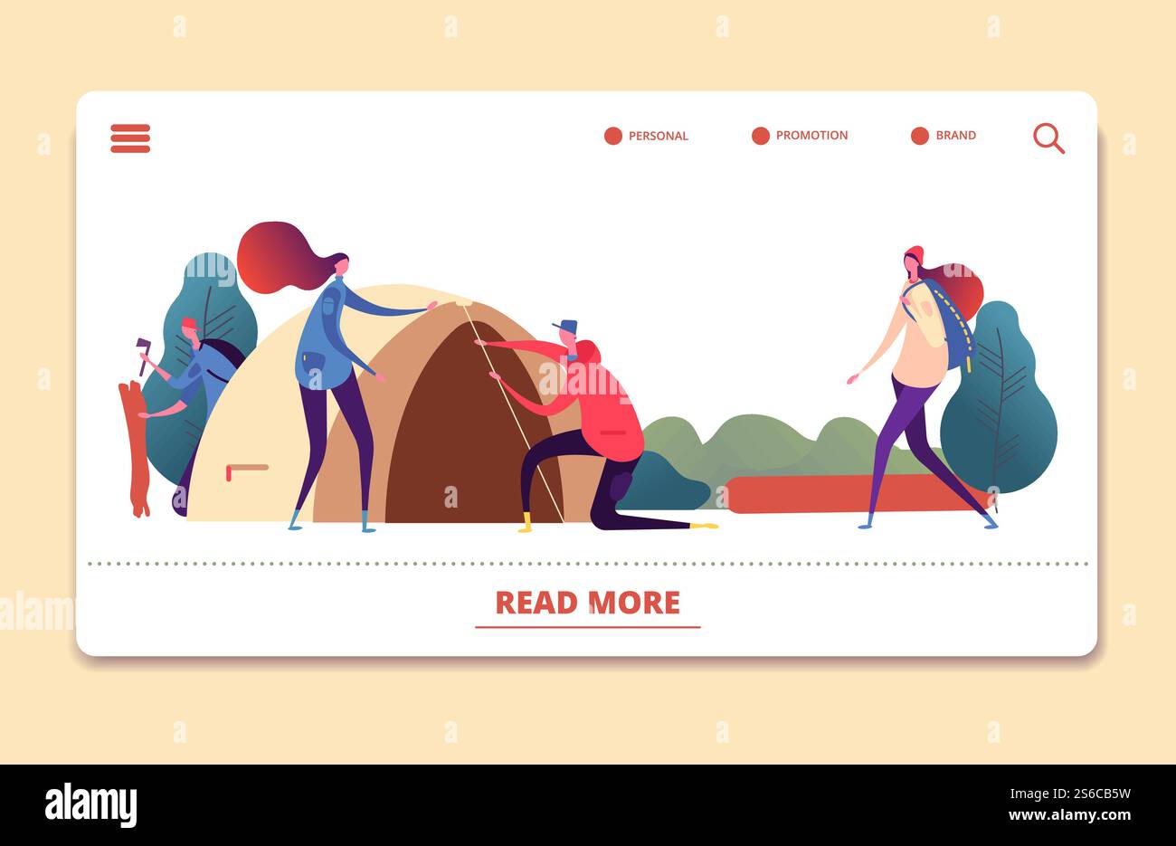 Autumn hiking tourism on Stock Vector Images - Alamy