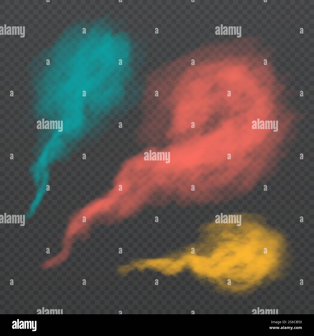 Color smoke bomb vector isolated on transparent background ...