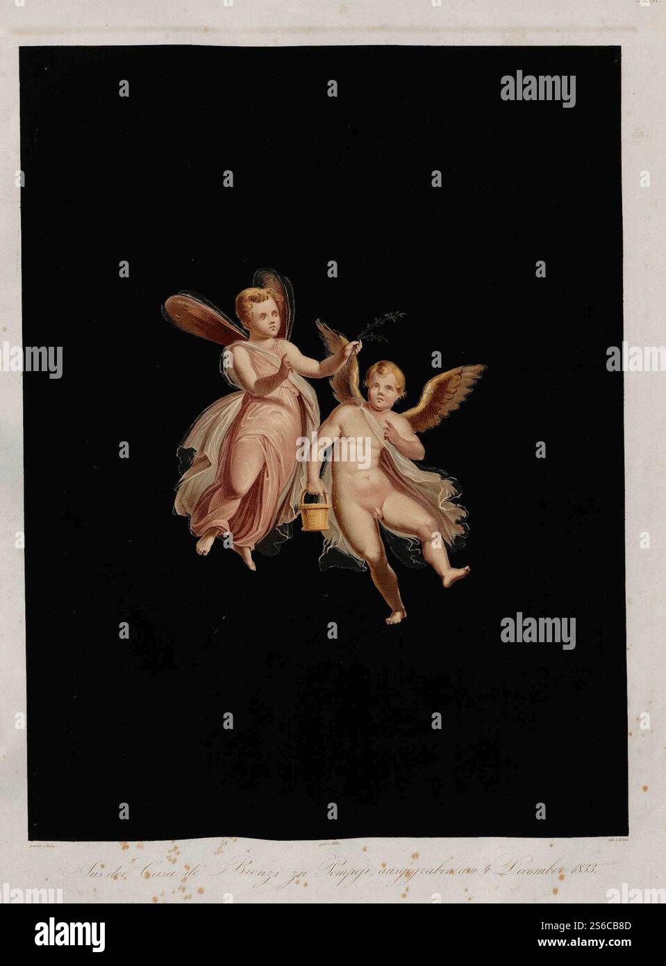 Fresco depicting winged Cupid and Psyche from the west wall of the ...