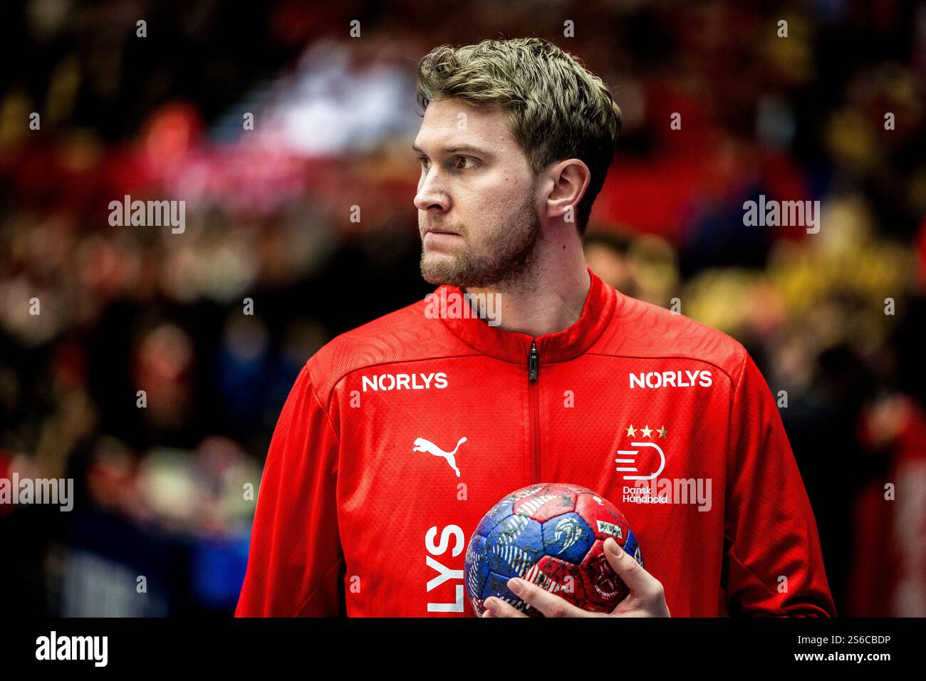 Herning, Denmark. 16th Jan, 2025. Magnus Landin of Denmark seen during ...