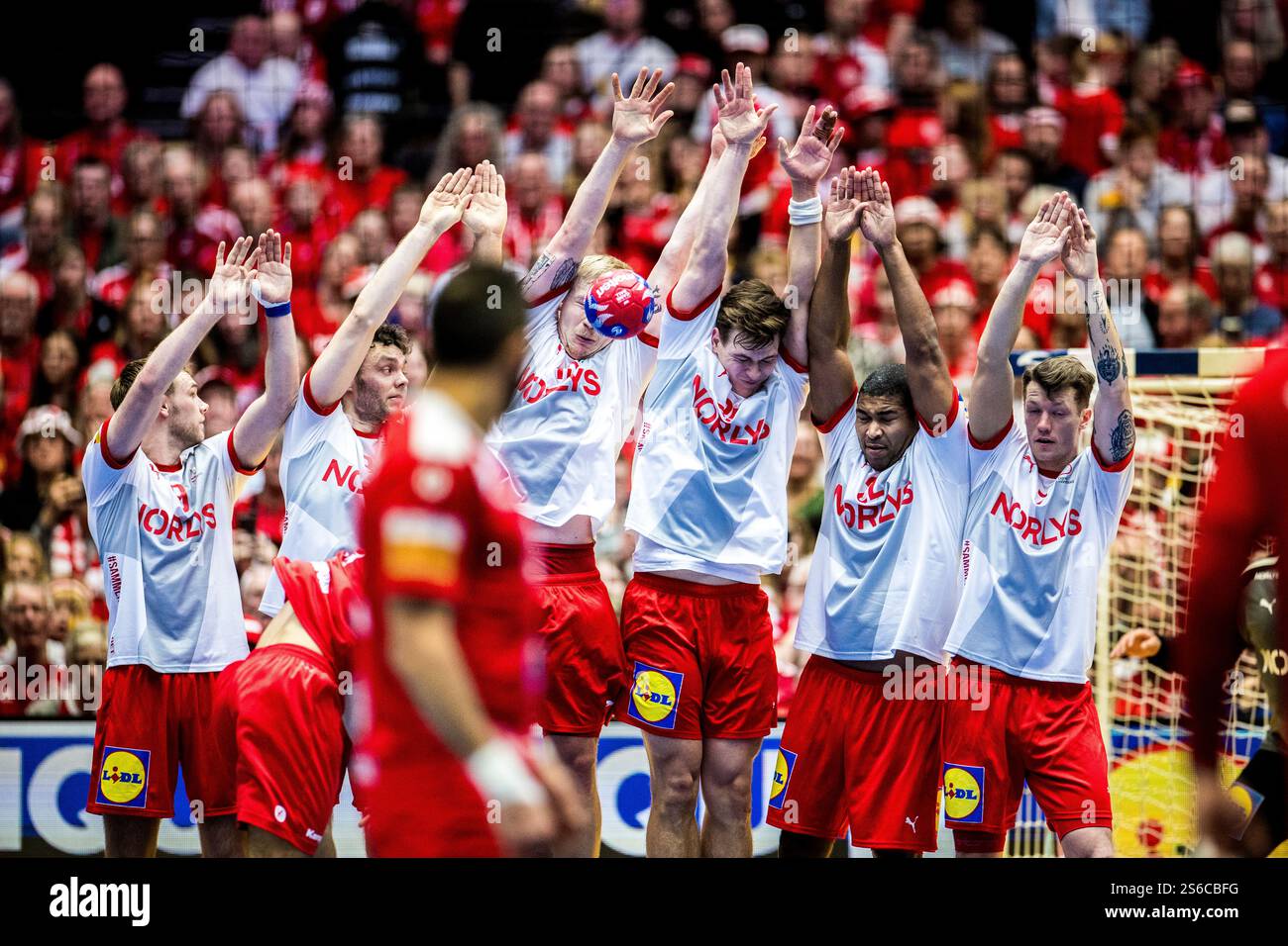 Herning, Denmark. 16th, January 2025. The players from the national ...