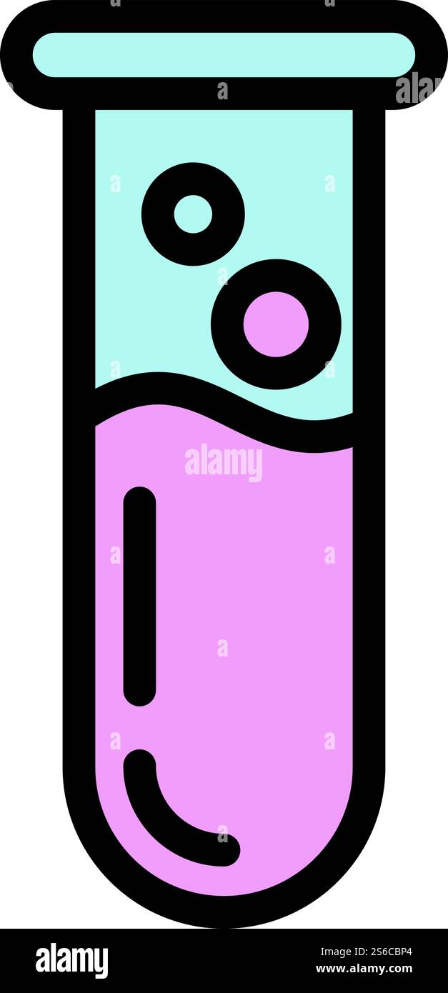 Forensic laboratory test tube icon. Outline forensic laboratory test ...