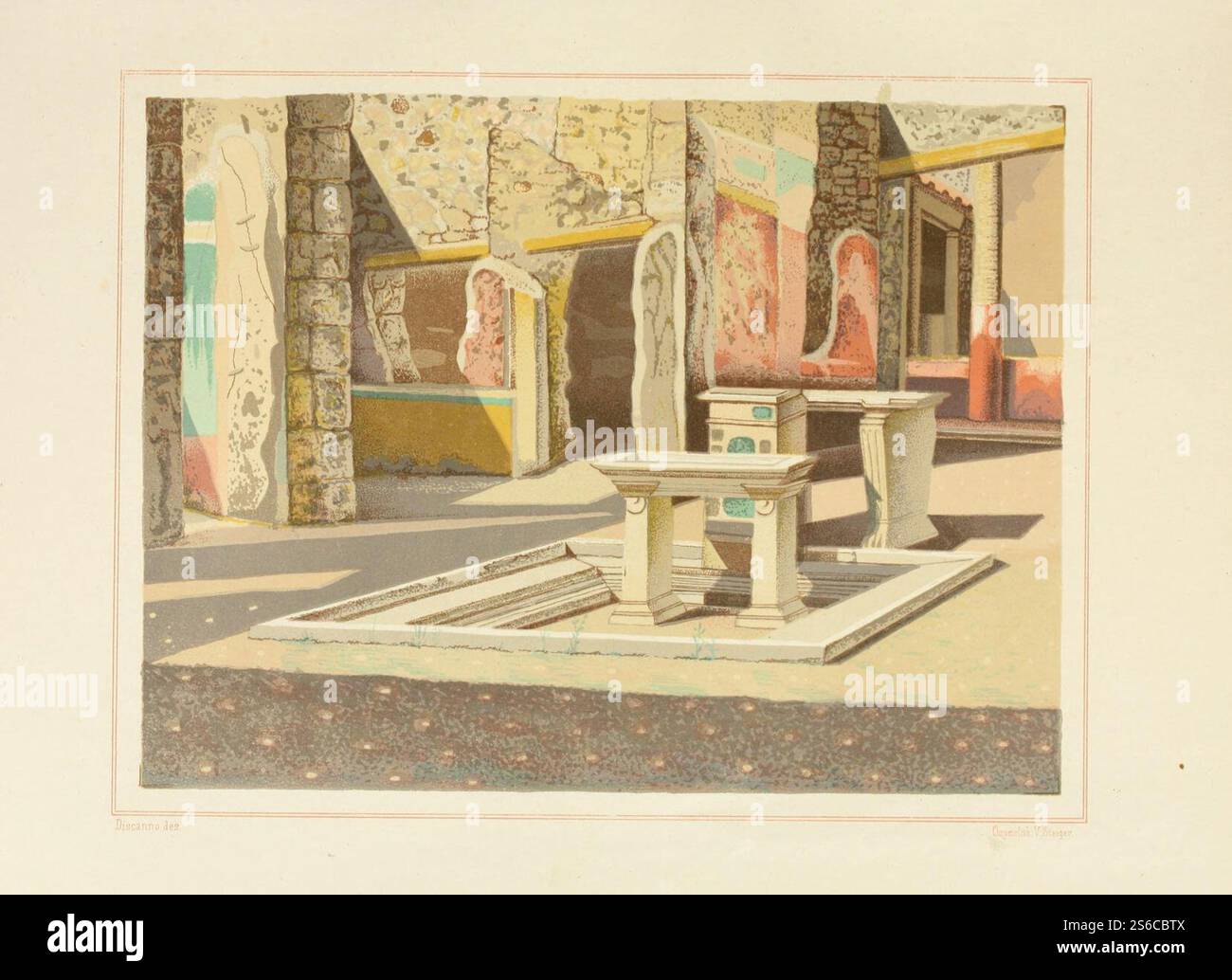 Fullonica in Regio VI Ins 14 Pompeii by Geremia Discanno 1882 Stock ...