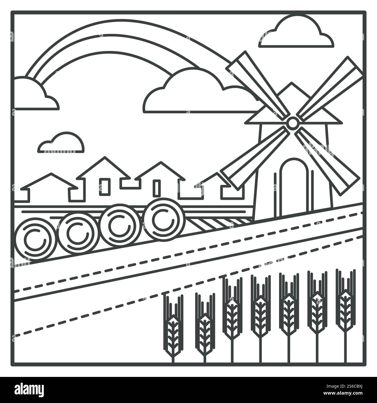 Sun dried meadow Stock Vector Images - Alamy