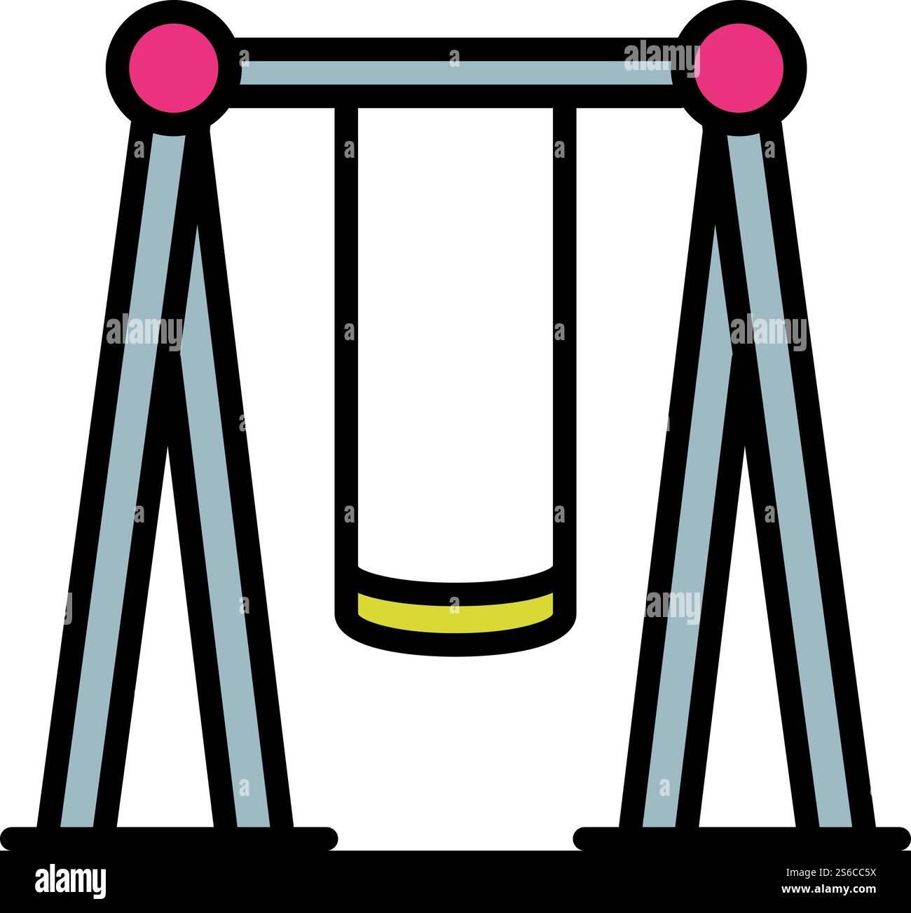 Kid playground swing icon. Outline kid playground swing vector icon for ...