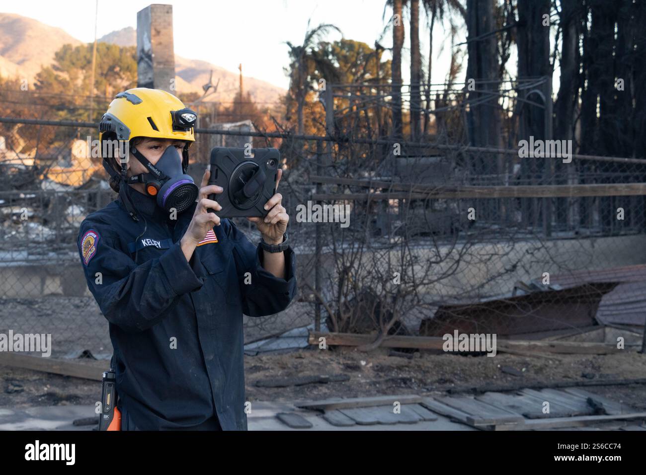 Altadena, Ca, USA. 15th Jan, 2025. Devon Kelsey, of Urban Search and ...