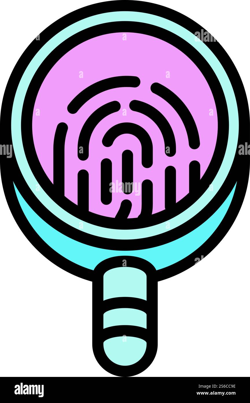 Forensic laboratory magnifier icon. Outline forensic laboratory ...