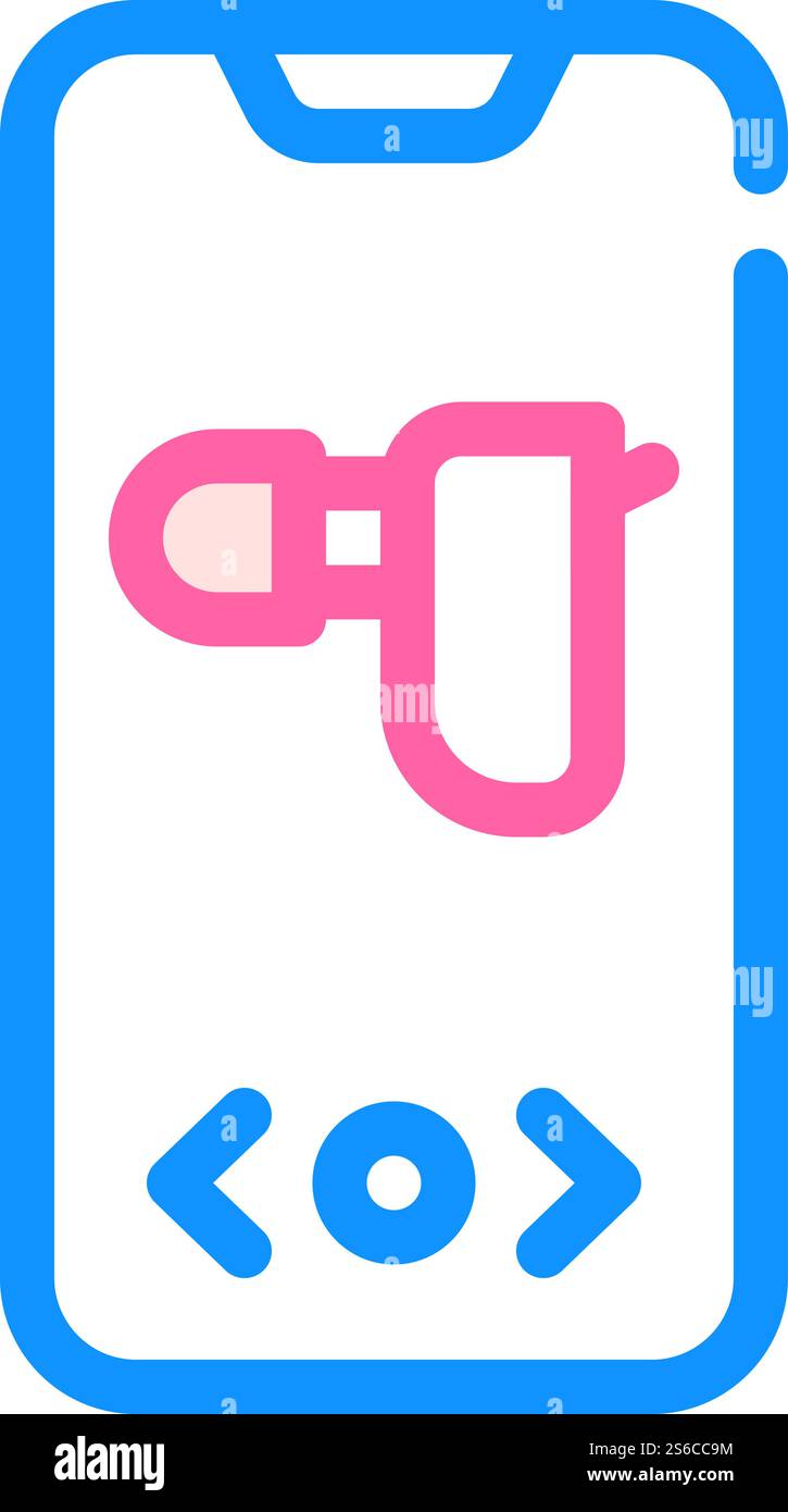 hearing aid device on phone screen color icon vector. hearing aid ...