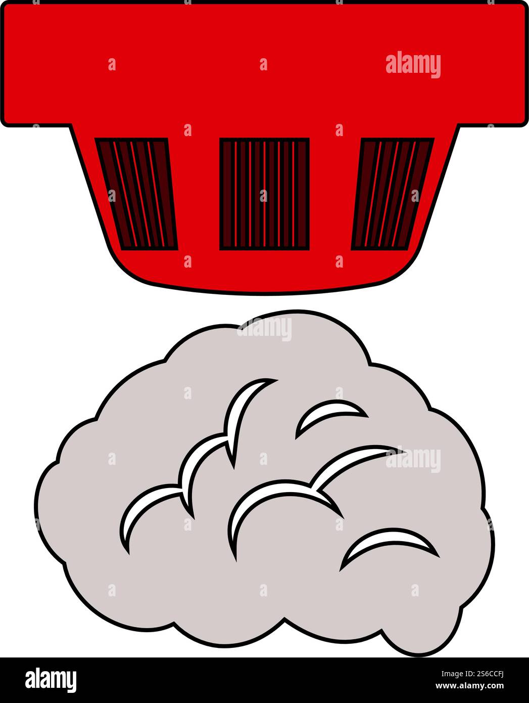 Smoke Sensor Icon. Editable Outline With Color Fill Design. Vector ...