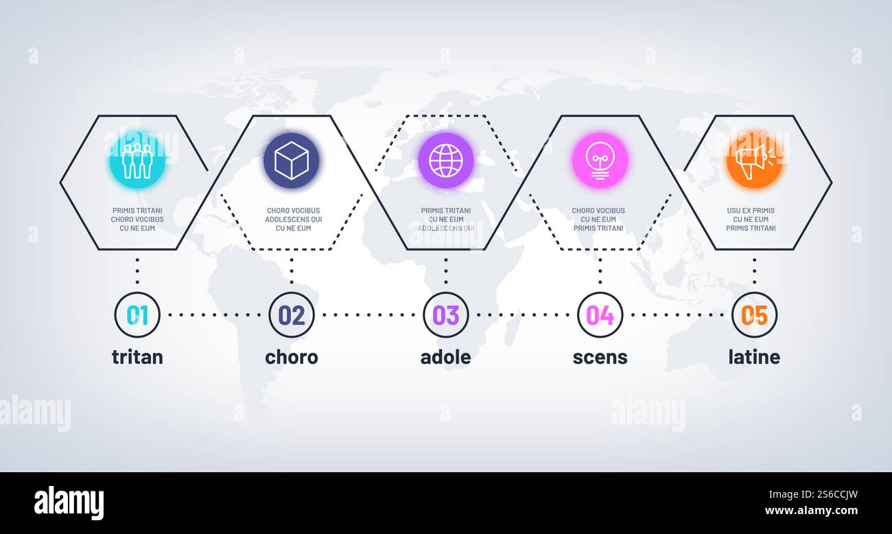 Journey timeline. Process chart with 5 steps. Business options ...