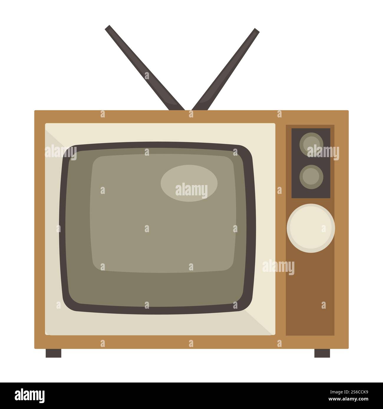 Electric appliance, TV set with antenna of 60s, retro device in 1960s ...