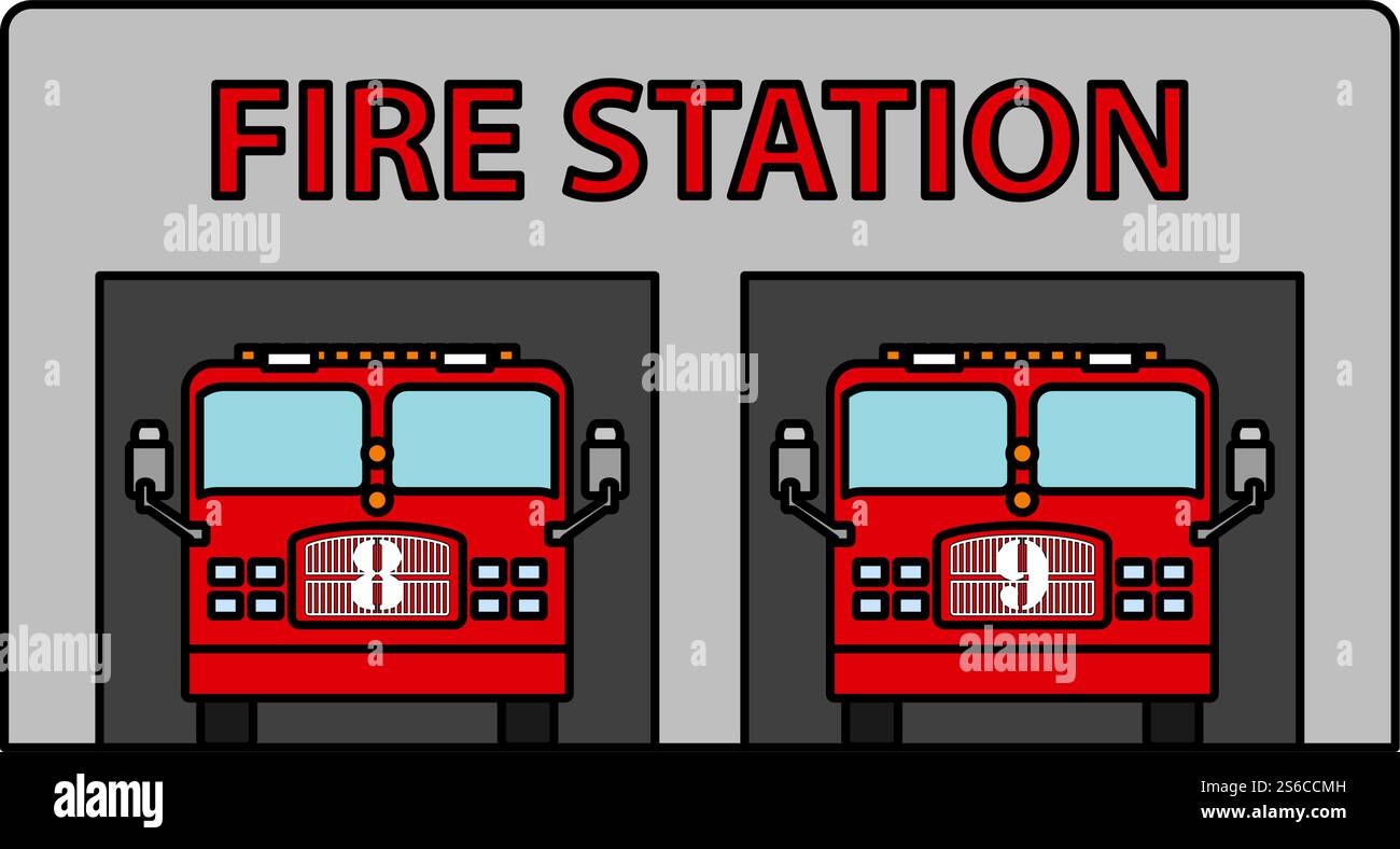 Fire Station Icon. Editable Outline With Color Fill Design. Vector Illustration Stock Vector ...