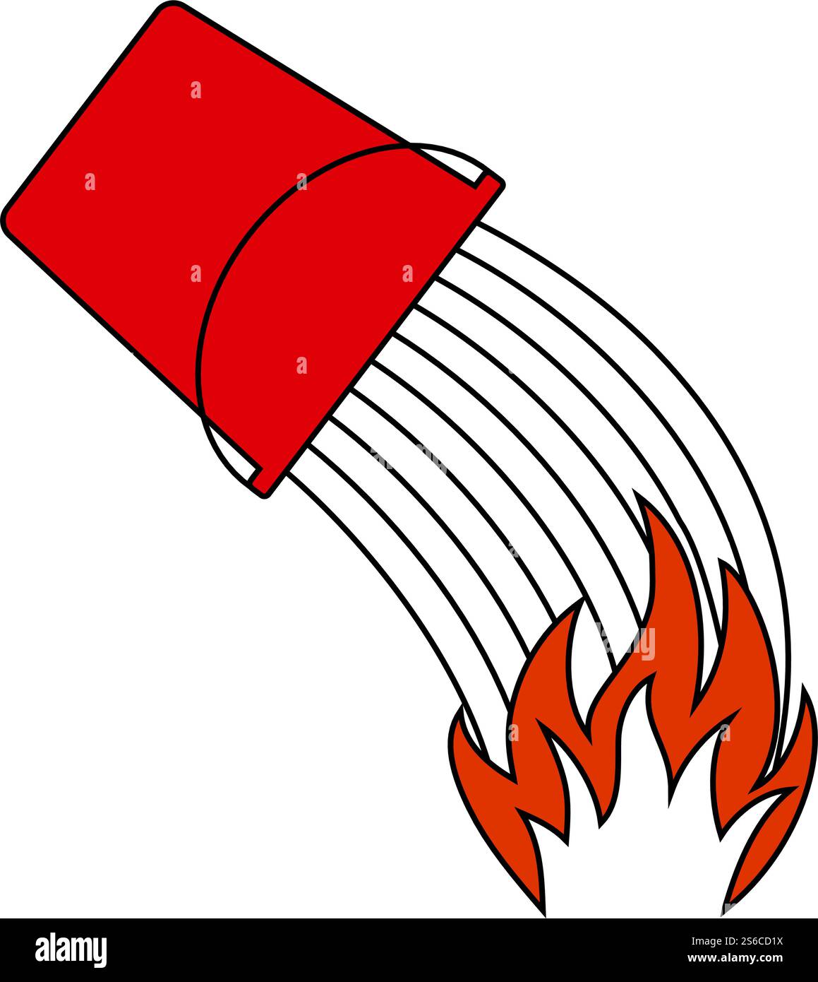 Fire Bucket Icon. Editable Outline With Color Fill Design. Vector ...