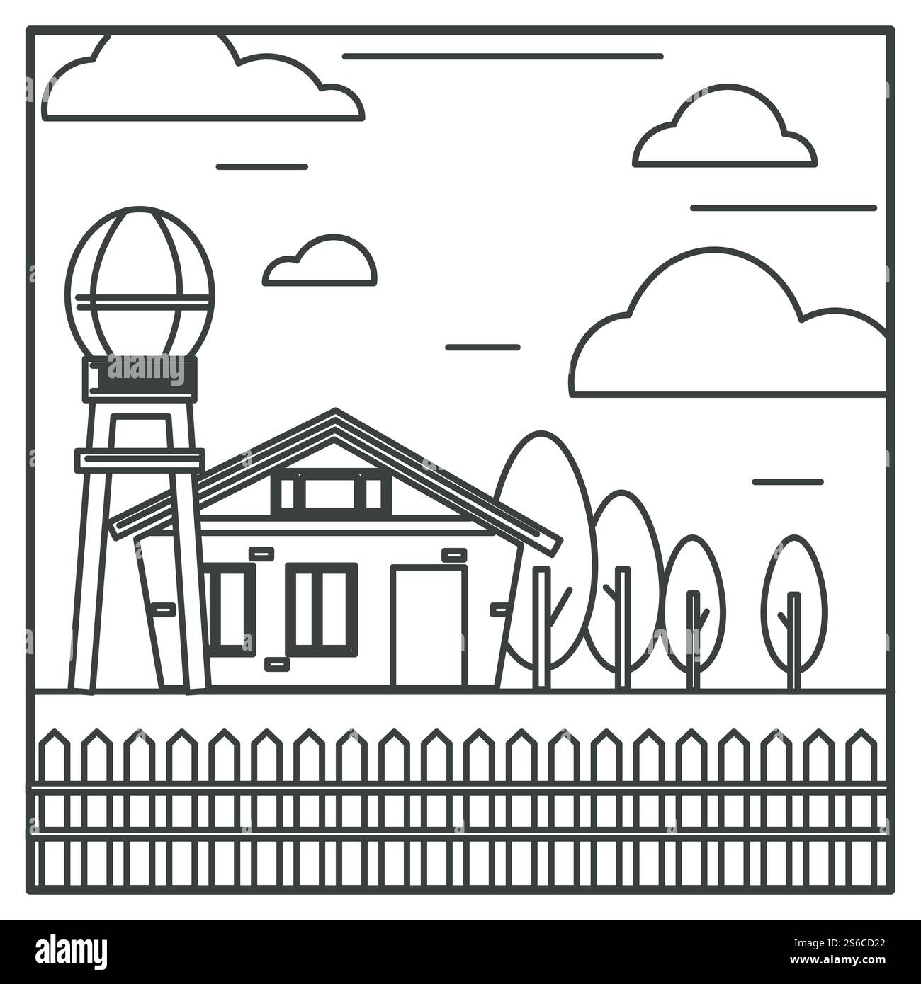 Water reservoir house grass Stock Vector Images - Alamy