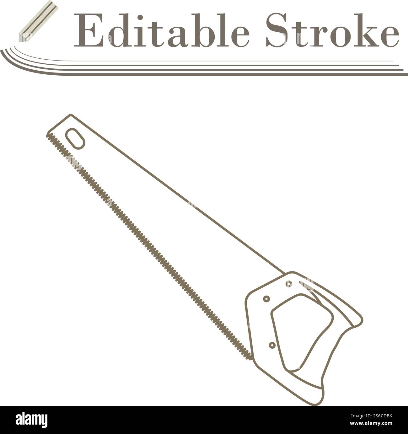 Hand Saw Icon. Editable Stroke Simple Design. Vector Illustration Stock ...