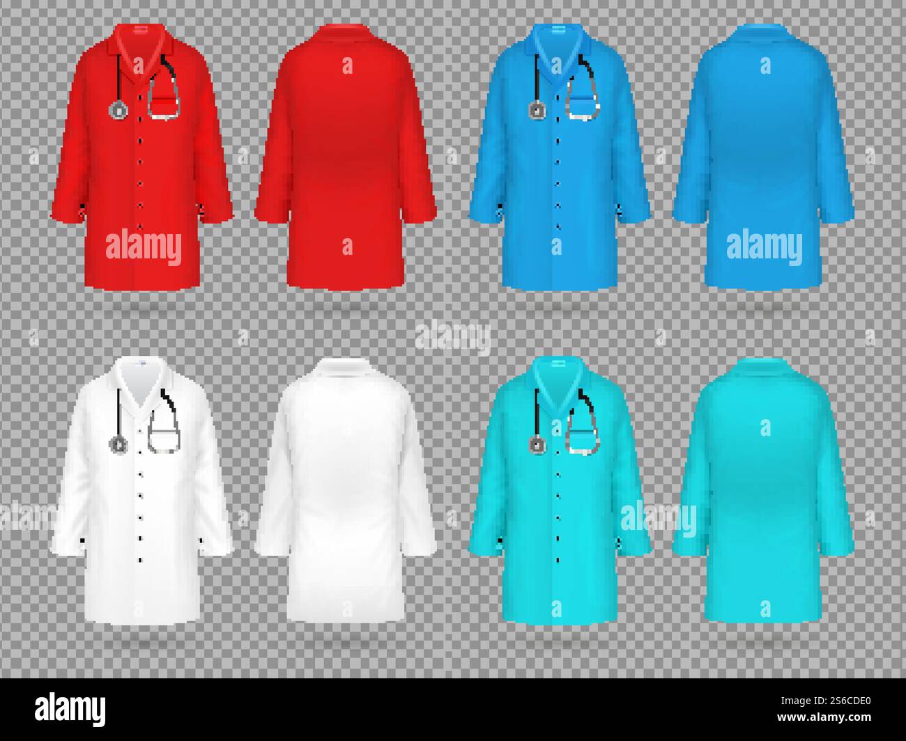Doctor coat. Colorful lab uniform, doctor medical laboratory clothes ...
