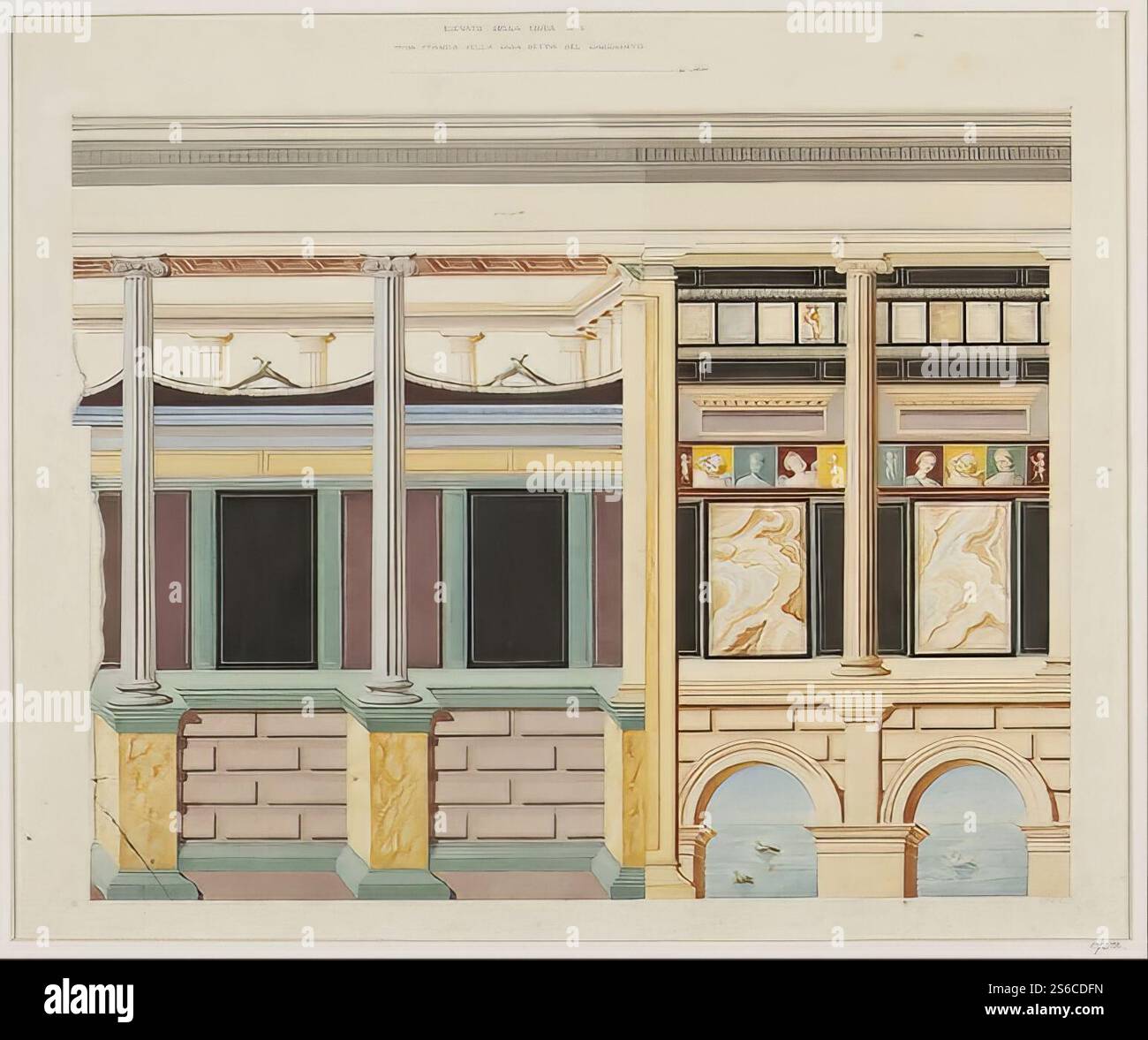 Frescoed wall from Room 46 (Mau-Overbeck 1884 plan) House of the ...