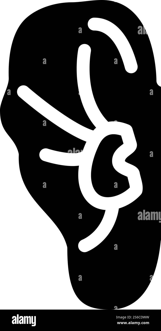 broken wrestler boxer ear glyph icon vector. broken wrestler boxer ear ...