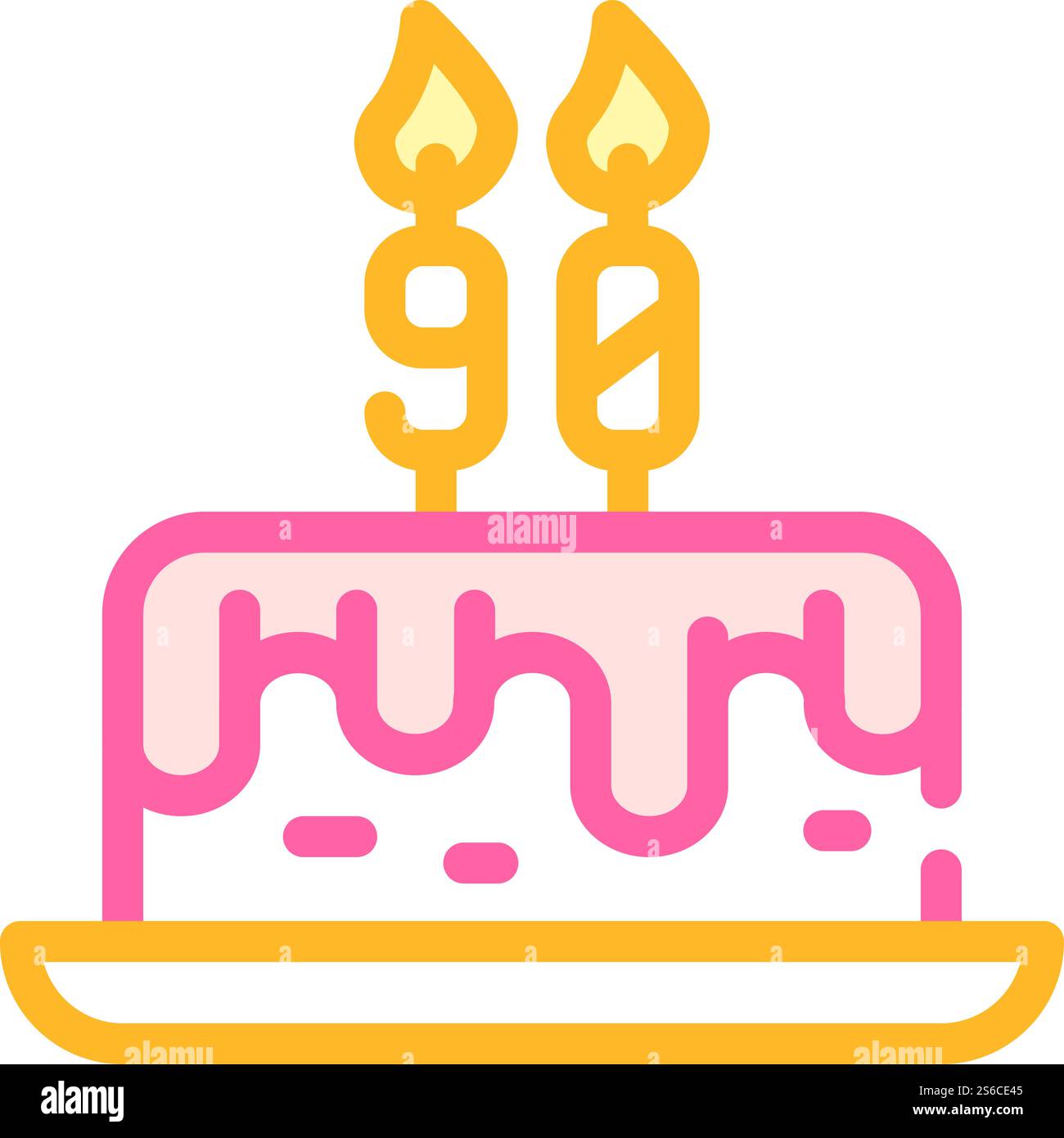 birth cake color icon vector. birth cake sign. isolated symbol ...