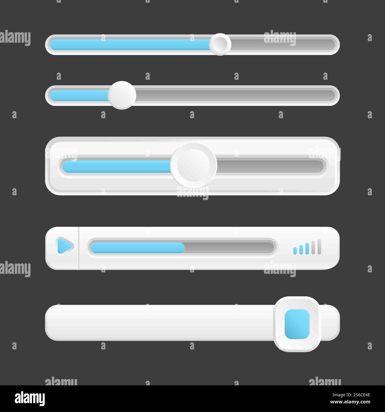 Web buttons, vector interface sliders of collection. Button slider ...