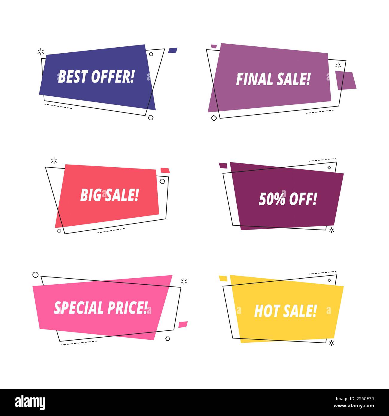 Sale tags vector. Sale banners template isolated on white background ...