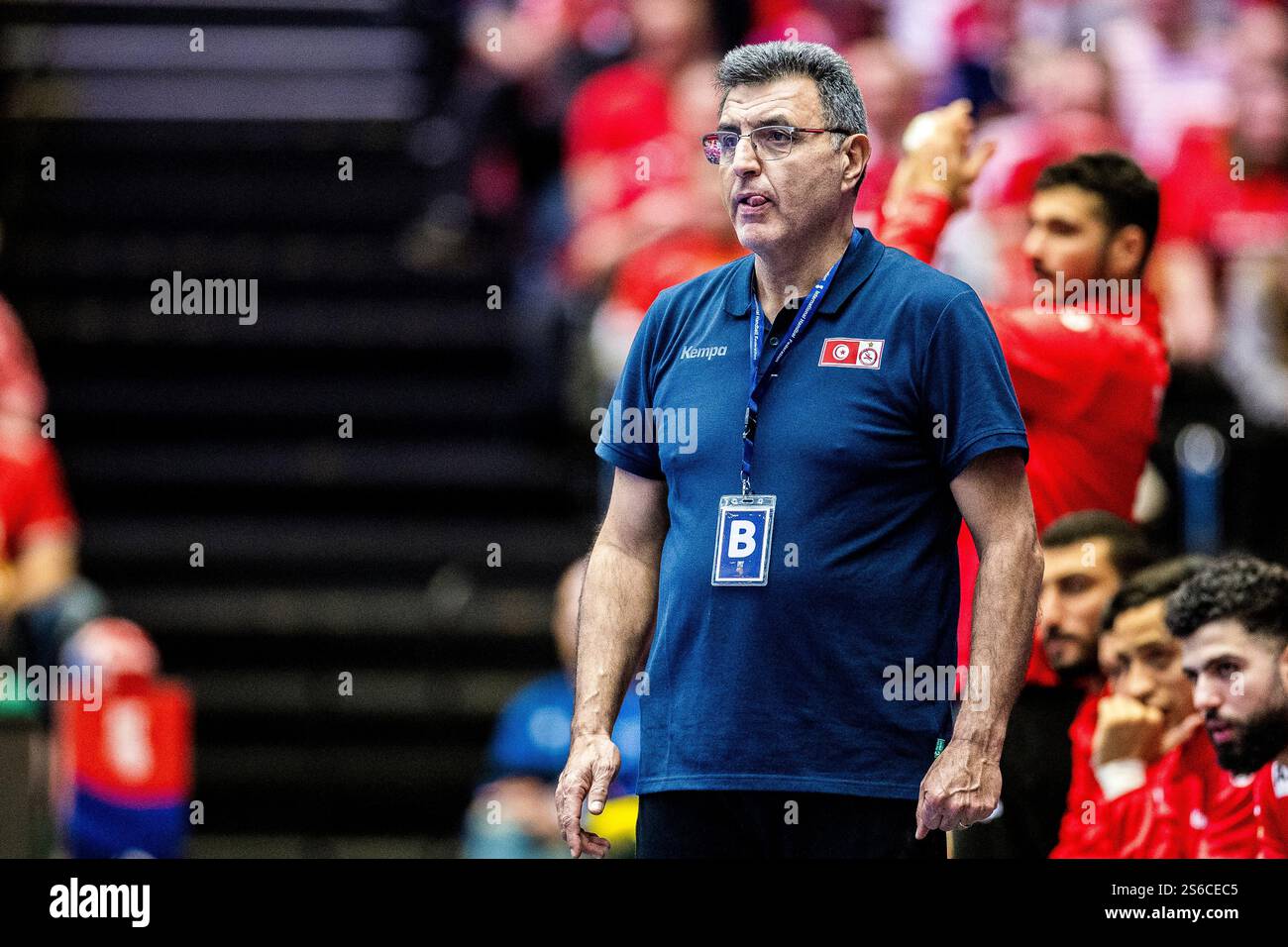 Herning, Denmark. 16th Jan, 2025. Head coach Mohamed Ali Sghir of ...