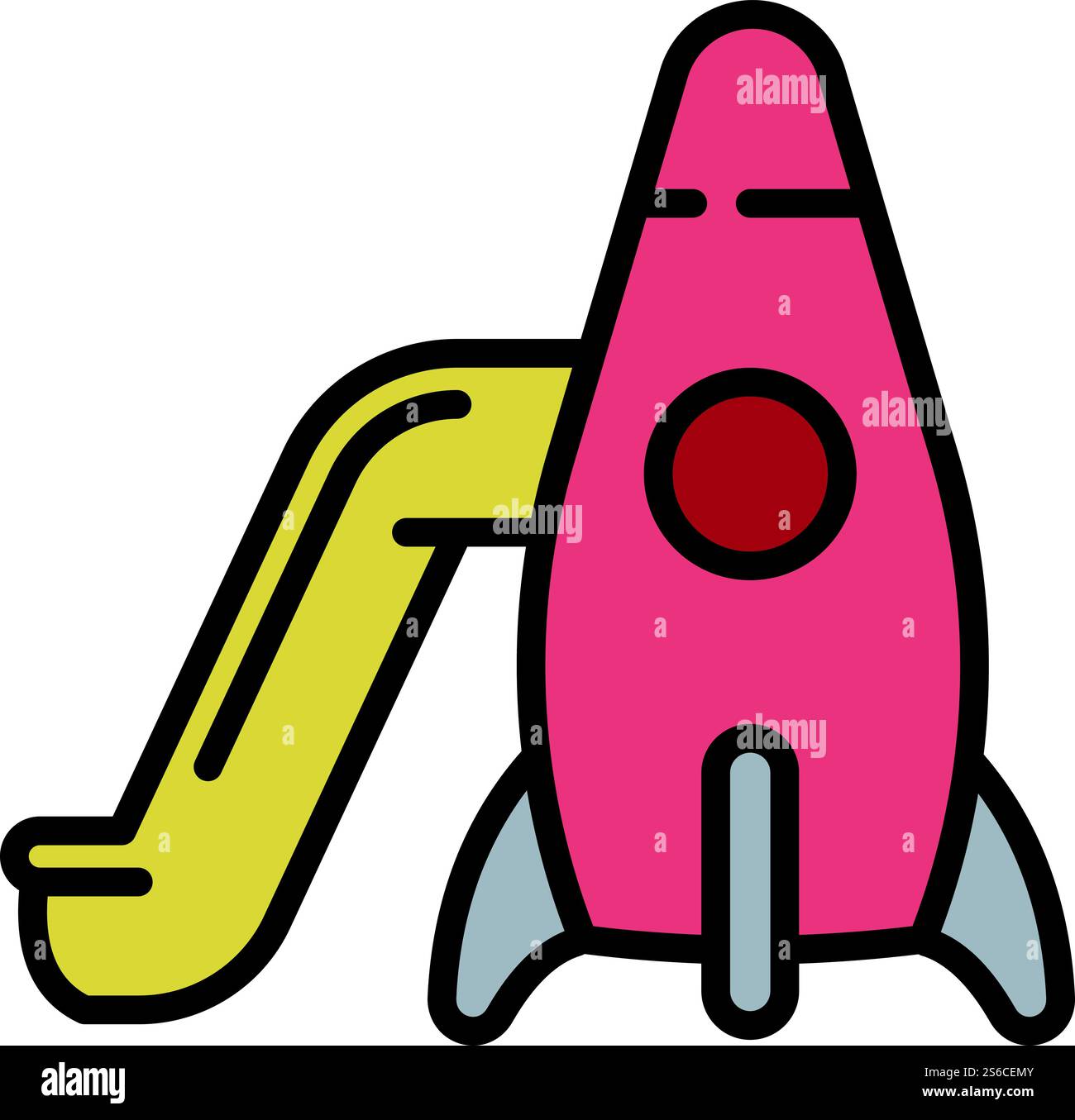 Rocket kid slide icon. Outline rocket kid slide vector icon for web ...