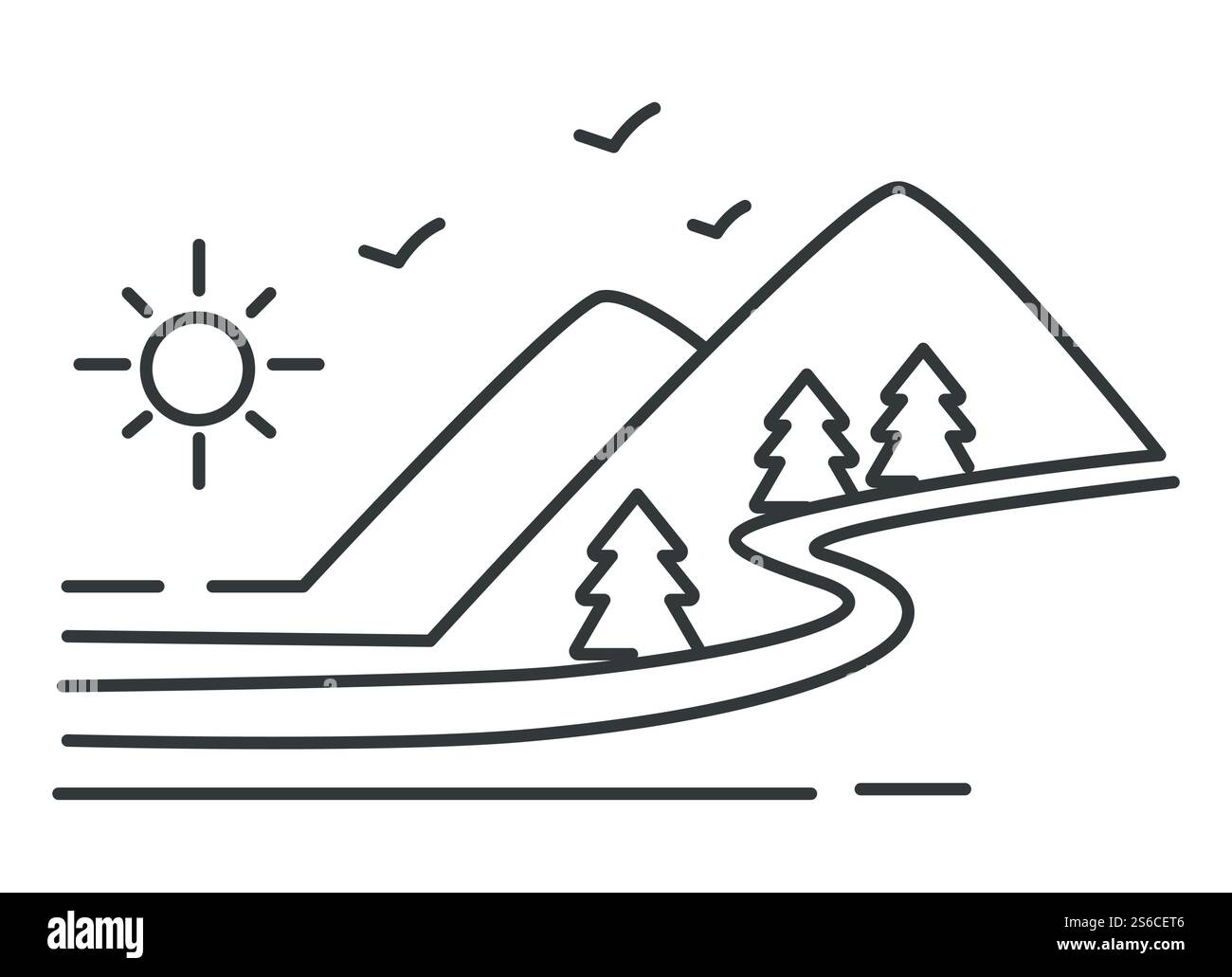 Water trees mountains in Cut Out Stock Images & Pictures - Alamy