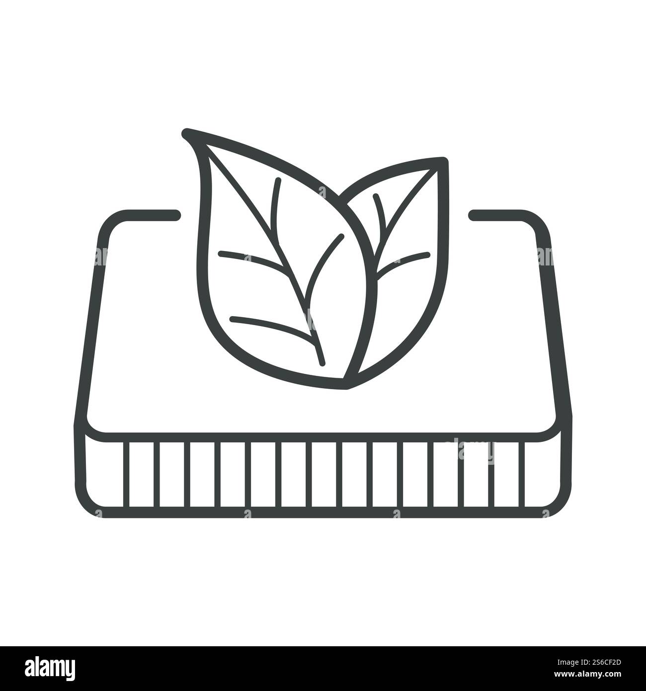 Orthopedic mattress of organic materials, soft surface, isolated line ...