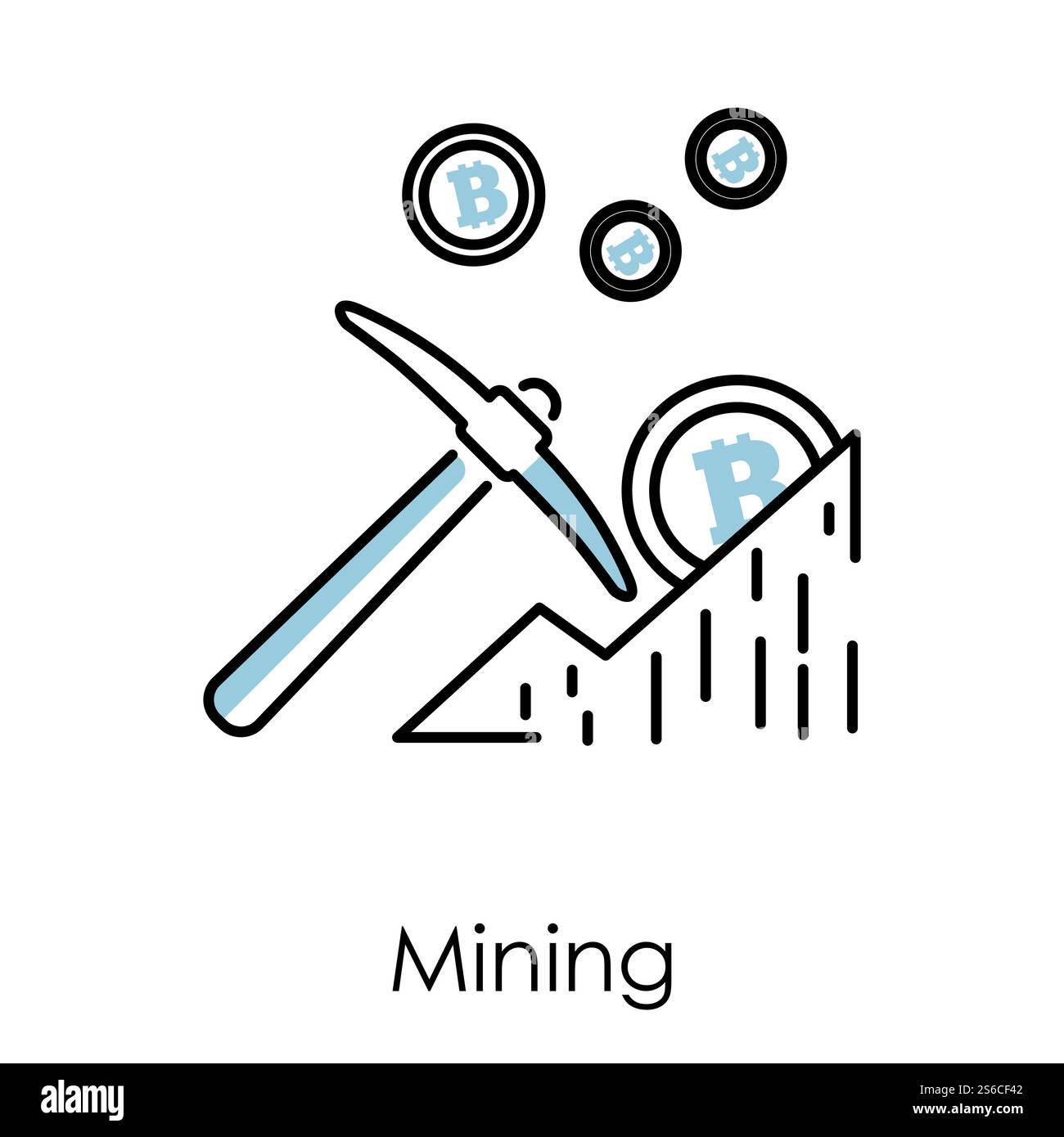 Digital cryptocurrency and extracting coins from rock with hi-res stock ...