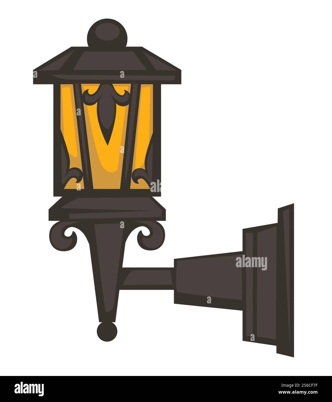 Light, stylized lamp or lantern isolated exterior objects vector ...