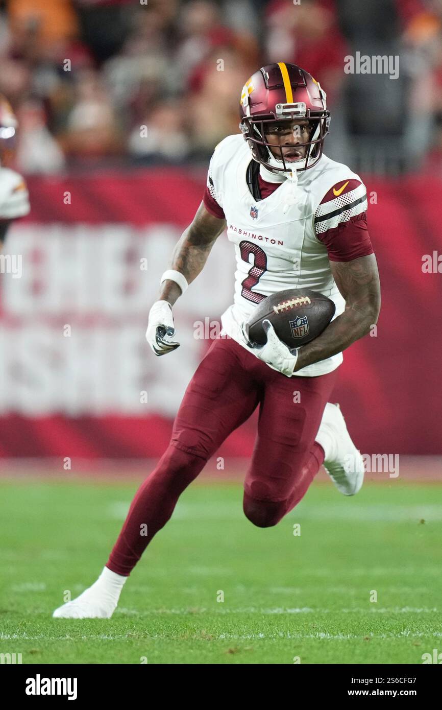 Washington Commanders wide receiver Dyami Brown (2) runs after a catch ...