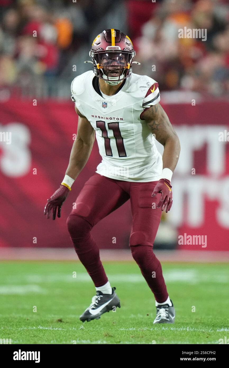 Washington Commanders safety Jeremy Chinn (11) defends in the secondary ...