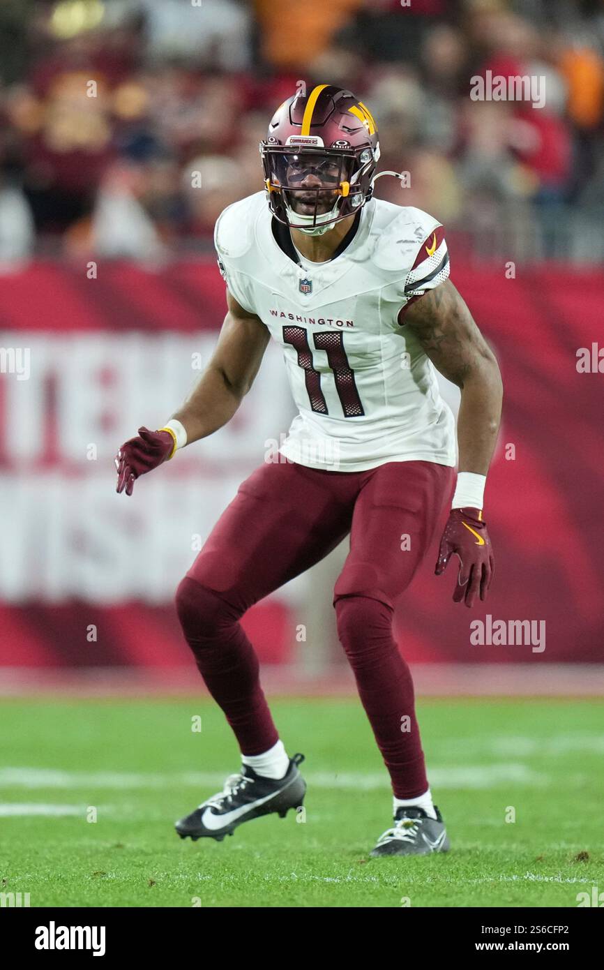 Washington Commanders safety Jeremy Chinn (11) defends in the secondary ...
