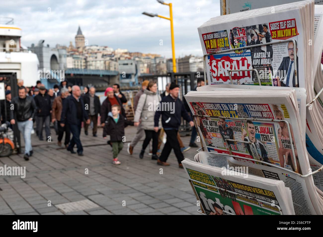 Istanbul, Turkey. January 8th 2025. Turkish daily news and sports ...