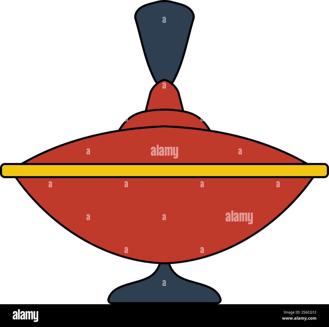 Peg-Top Icon. Editable Outline With Color Fill Design. Vector ...